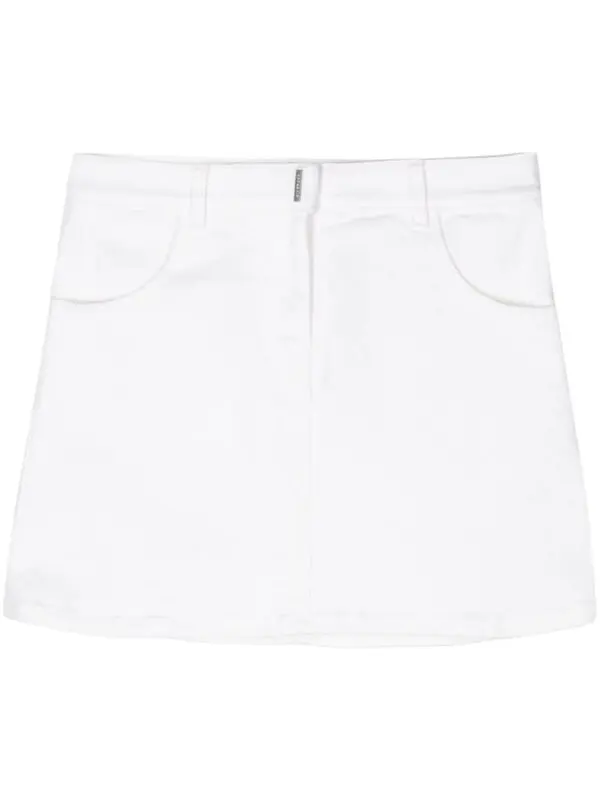 Givenchy 4g-motif Mini Denim Skirt - Neutrals