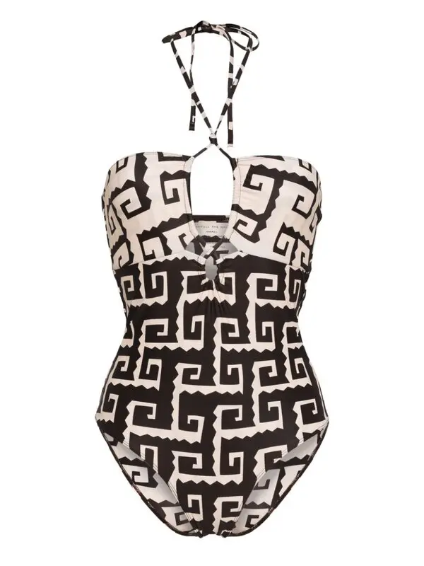 Faithfull The Brand Ola Halterneck Swimsuit - Brown