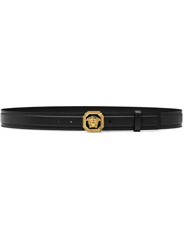 Versace La Medusa Leather Belt - Black