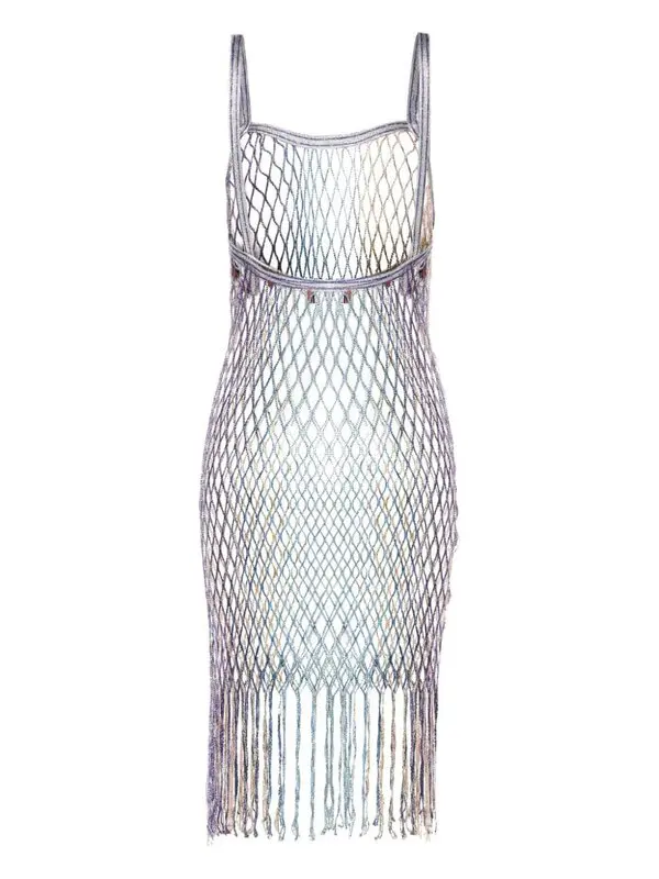 Missoni Square-Neck Mesh Beach Dress - Blue | Editorialist