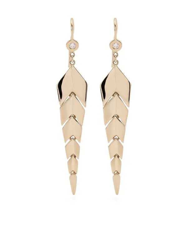 Jacquie Aiche 14kt Yellow Small Fishtail Drop Earrings - Gold