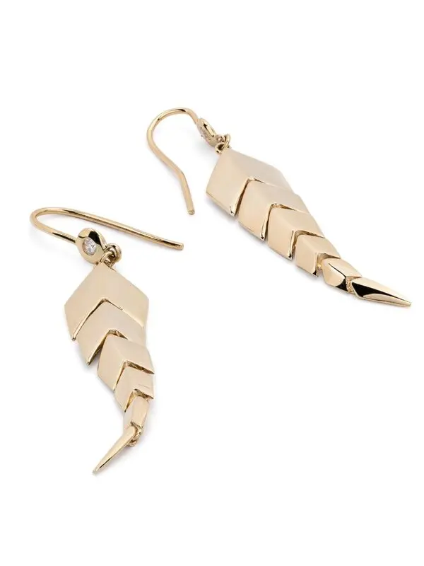Jacquie Aiche 14kt Yellow Small Fishtail Drop Earrings