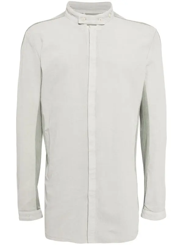 Boris Bidjan Saberi Stand-up-collar Long-sleeve Cotton Shirt - Green