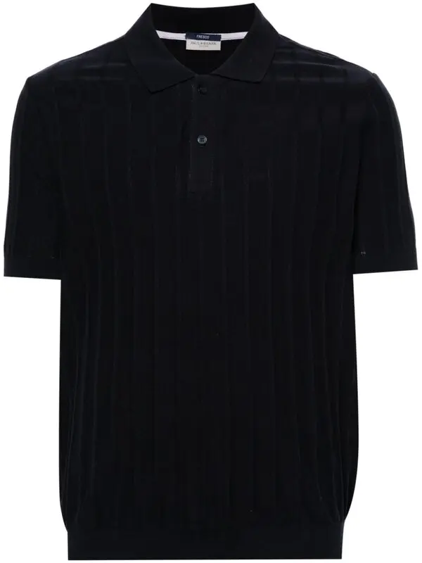 Paul & Shark Ribbed Fine-knit Polo Shirt