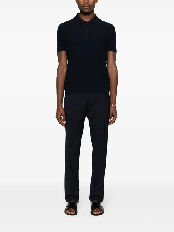 Paul & Shark Ribbed Fine-knit Polo Shirt