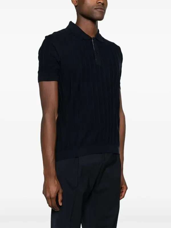 Paul & Shark Ribbed Fine-knit Polo Shirt