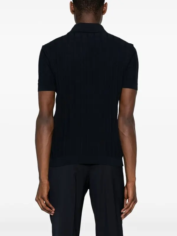 Paul & Shark Ribbed Fine-knit Polo Shirt