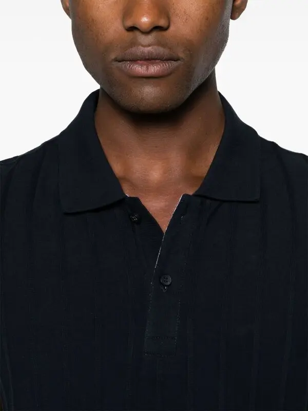 Paul & Shark Ribbed Fine-knit Polo Shirt