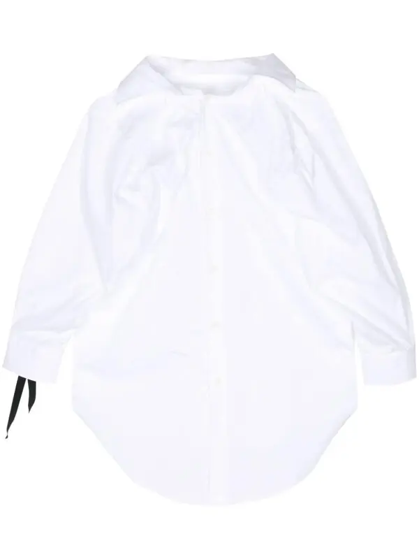 MARINA YEE Draped Cotton-poplin Shirt - White