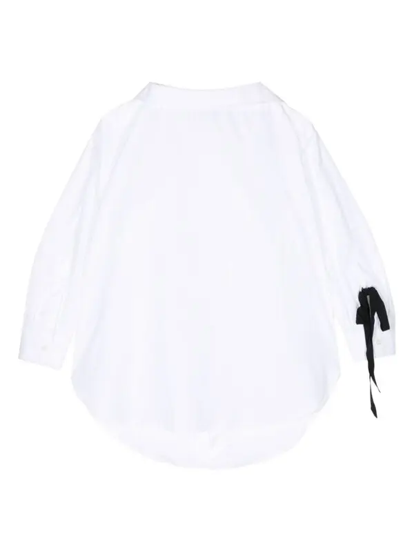 MARINA YEE Draped Cotton-poplin Shirt - White