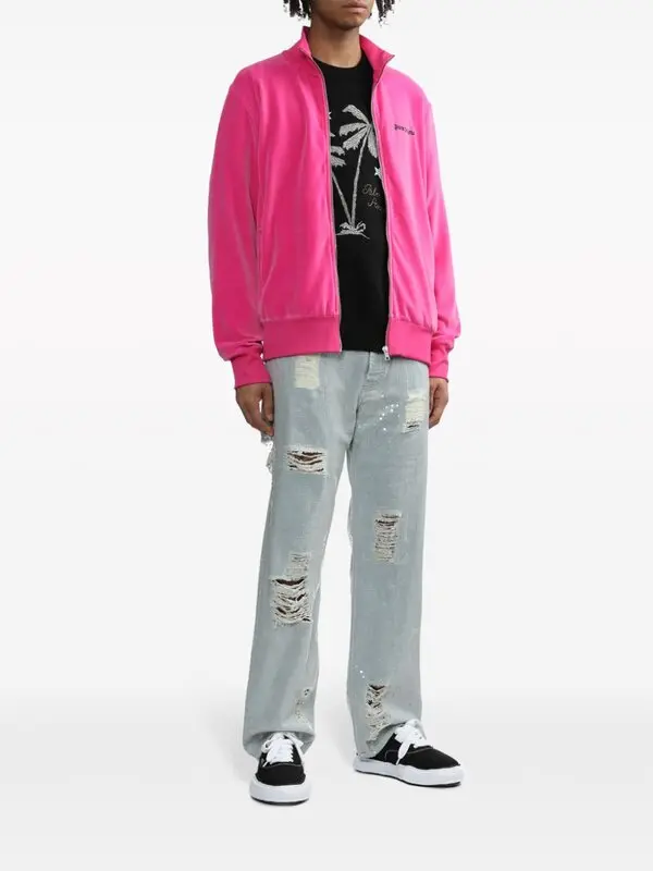 Palm Angels Sequin-embellished Ripped Jeans