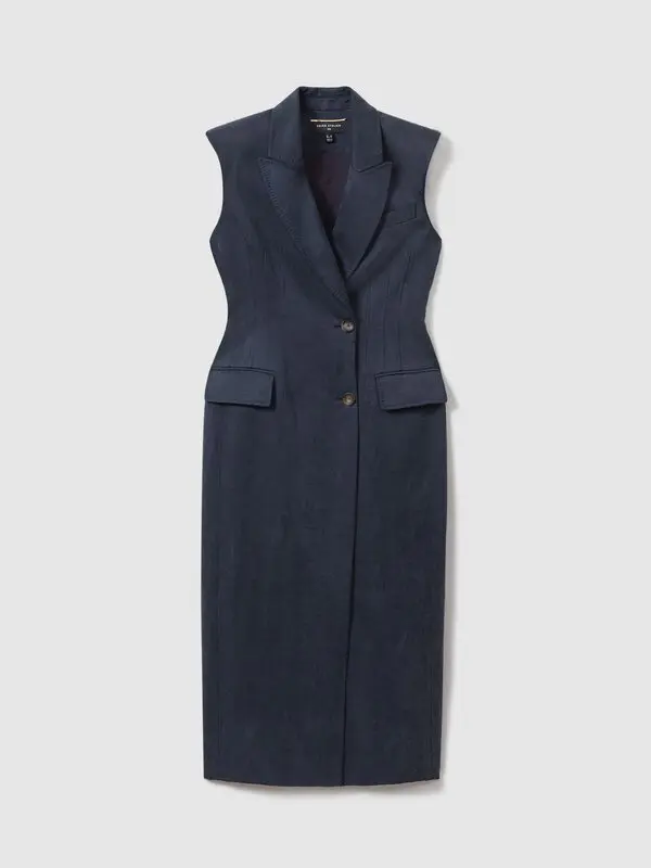 ATELIER Guliana Cupro Tux Midi Dress