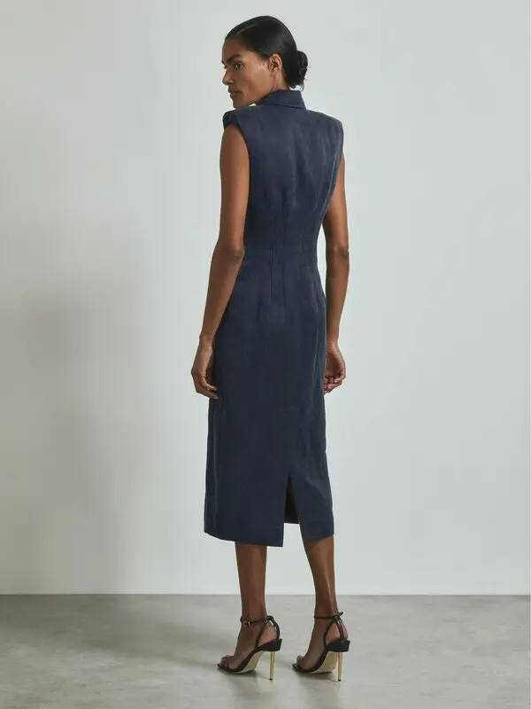 ATELIER Guliana Cupro Tux Midi Dress