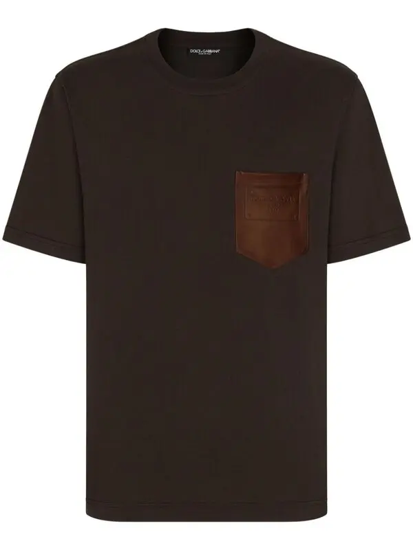 Dolce & Gabbana Logo-stamp Cotton T-shirt - Brown