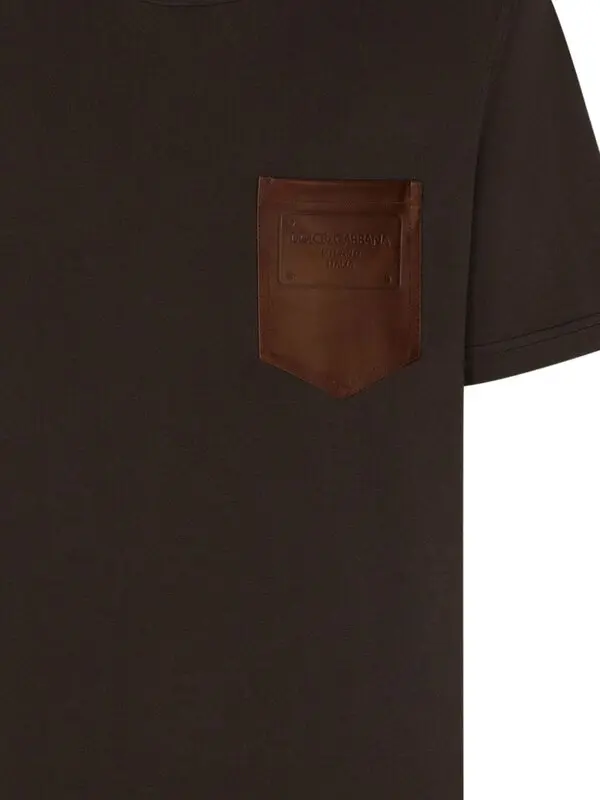 Dolce & Gabbana Logo-stamp Cotton T-shirt - Brown