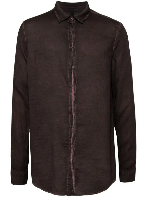 POÈME BOHÉMIEN Classic-collar Linen Shirt