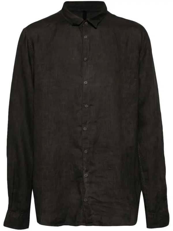 POÈME BOHÉMIEN Classic-collar Linen Shirt