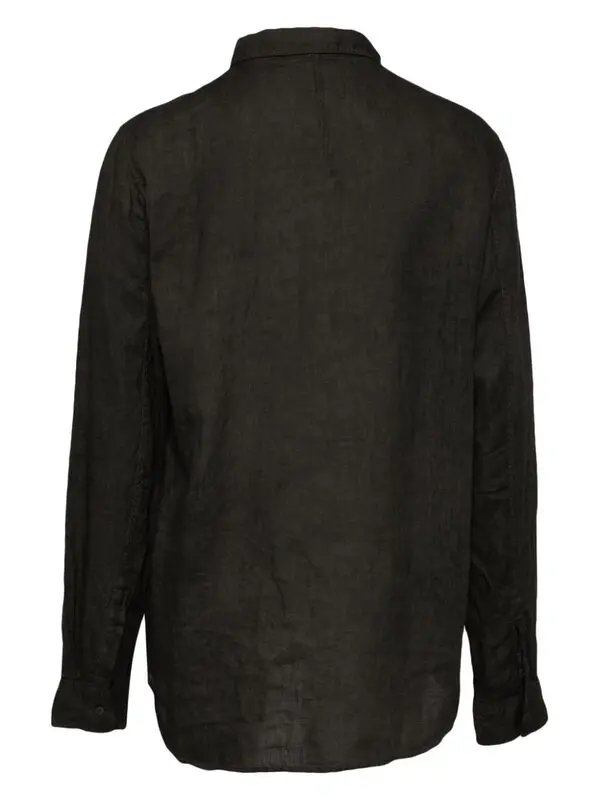 POÈME BOHÉMIEN Classic-collar Linen Shirt