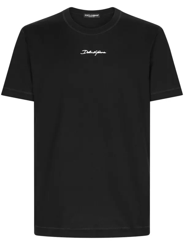 Dolce & Gabbana Embroidered-patch Cotton T-shirt - Black