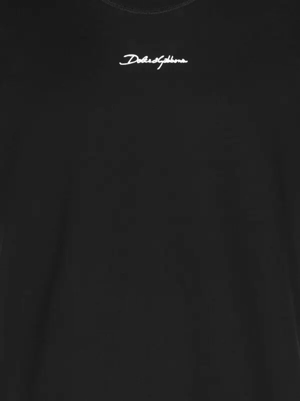 Dolce & Gabbana Embroidered-patch Cotton T-shirt - Black