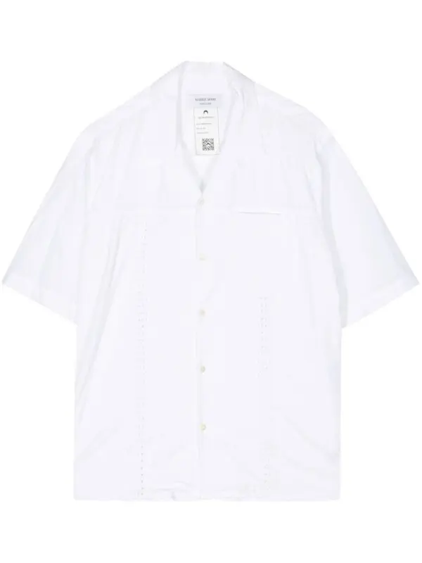 MARINE SERRE Lace-detail Cotton Shirt