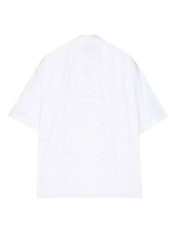 MARINE SERRE Lace-detail Cotton Shirt
