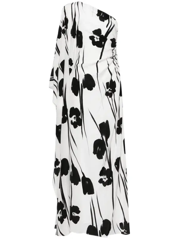 Max Mara Floral-print Maxi Dress - White