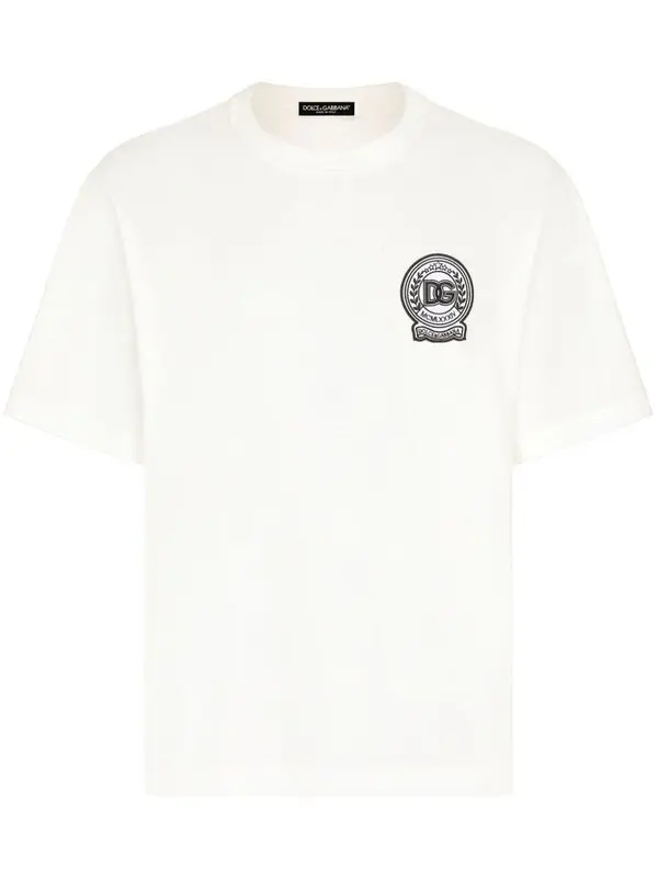 Dolce & Gabbana Dg-embroidered Cotton T-shirt - White