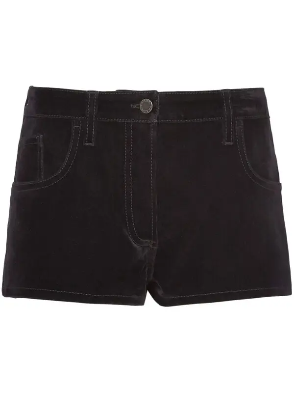 Prada Logo-plaque Denim Shorts