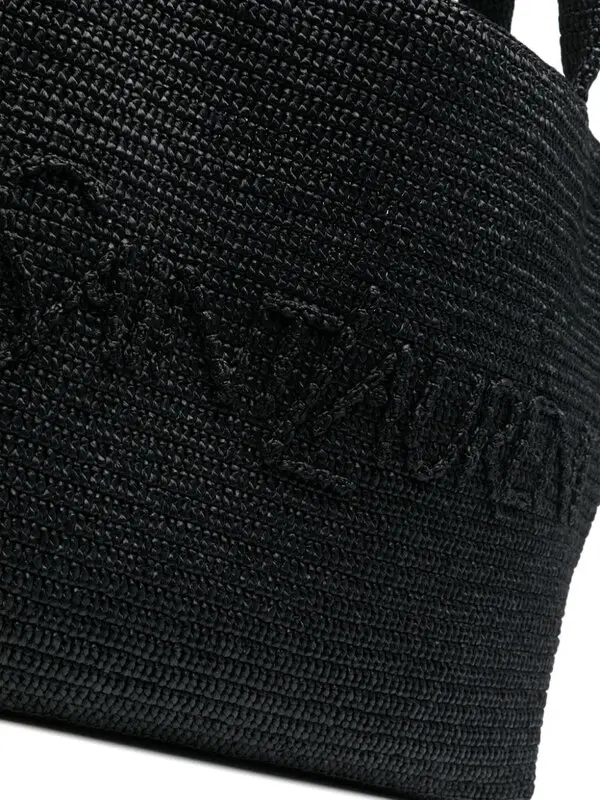 Saint Laurent Logo-embossed Raffia Tote Bag