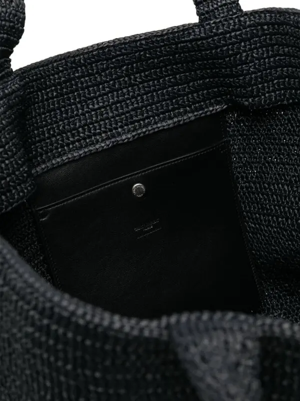 Saint Laurent Logo-embossed Raffia Tote Bag