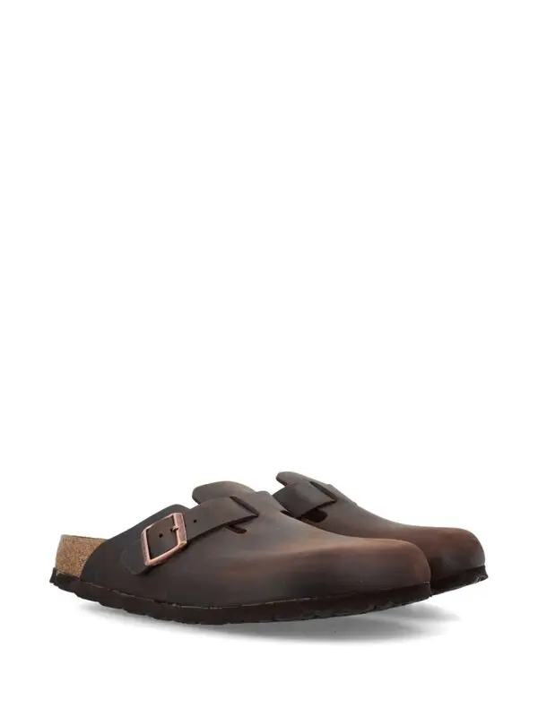 BIRKENSTOCK Buckle-fastening Leather Clogs - Brown