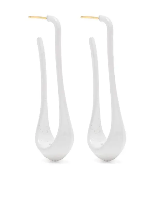 LEMAIRE Glossy-finish Drop Earrings - White