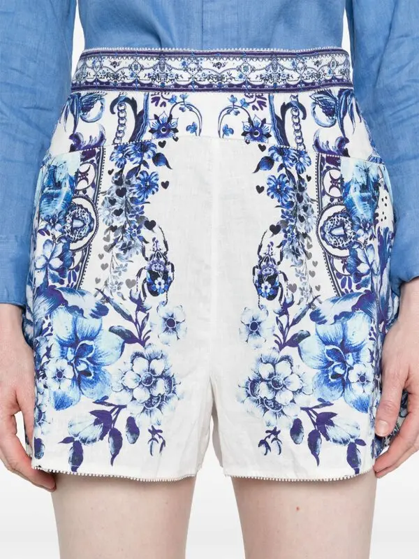 Camilla Glaze And Graze Linen Shorts - White