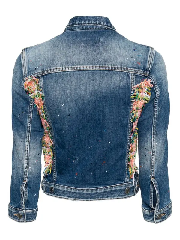 Dsquared2 Paint-splatter Panelled Denim Jacket