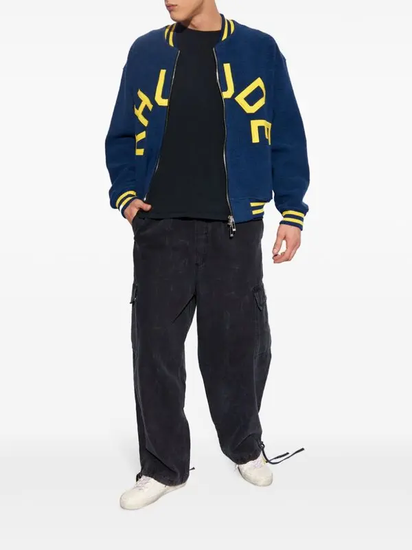 Rhude Logo-appliqué Terry Varsity Jacket