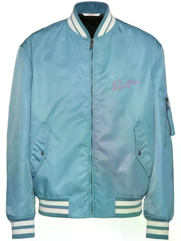 Valentino Garavani Vlogo Signature Bomber Jacket - Blue