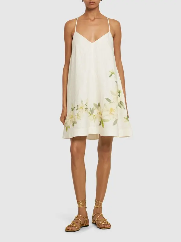 Zimmermann Harmony Swing Linen Mini Dress