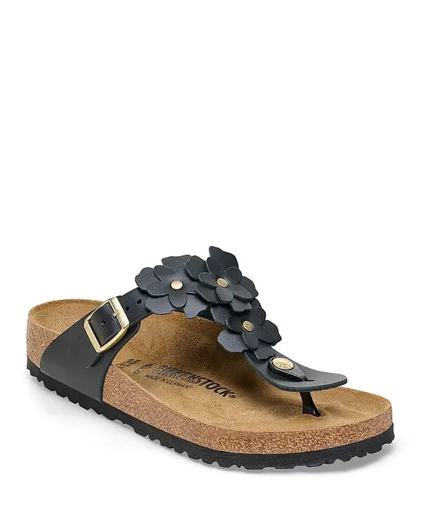 BIRKENSTOCK Gizeh Flowers Thong Sandals - Black