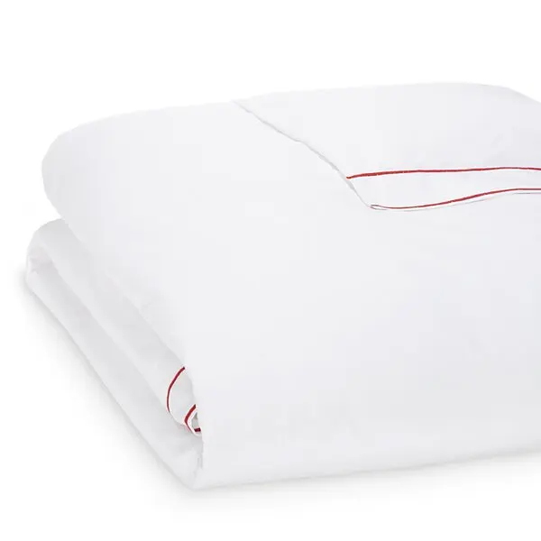 MATOUK Ansonia Percale Duvet Cover, King - Red