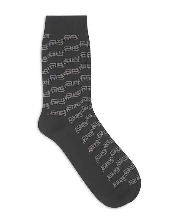 Balenciaga Bb Monogram Socks - Black/gray