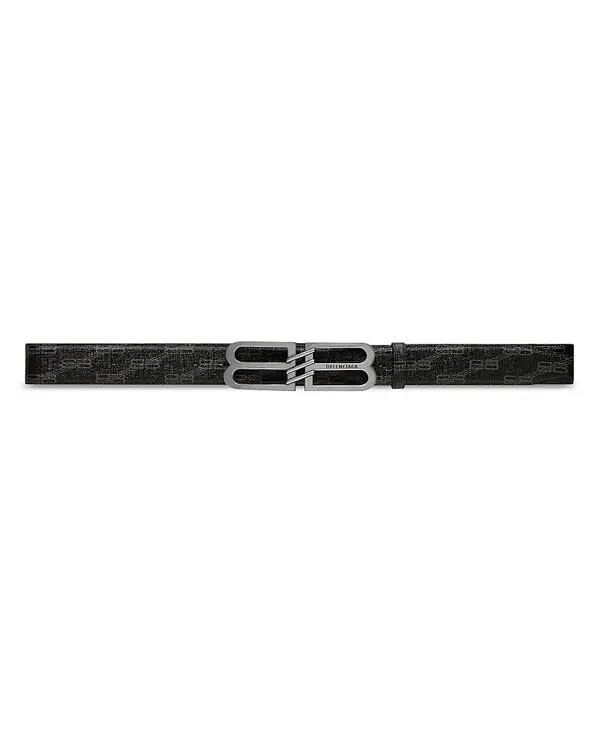 Balenciaga Bb Signature Monogram Belt - Black