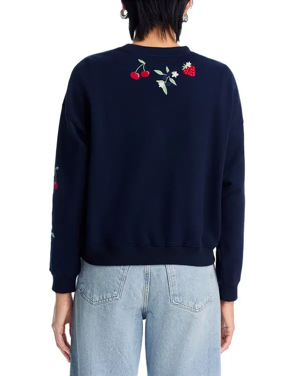 Aqua Fruit Embroidered Sweatshirt - Navy