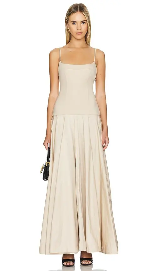 L'academie Laure Maxi Dress in Beige - Size M