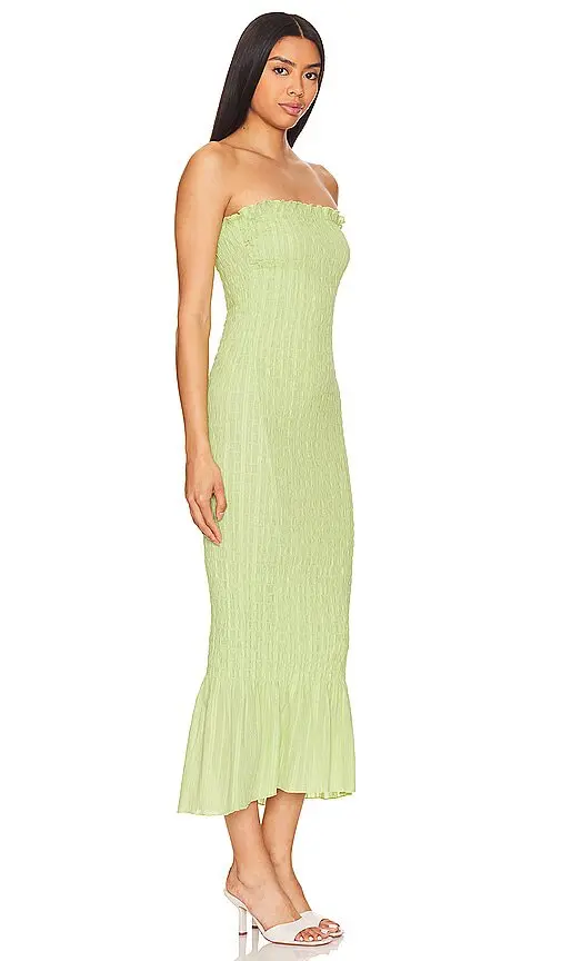 APRES STUDIO Ruched Strapless Dress
