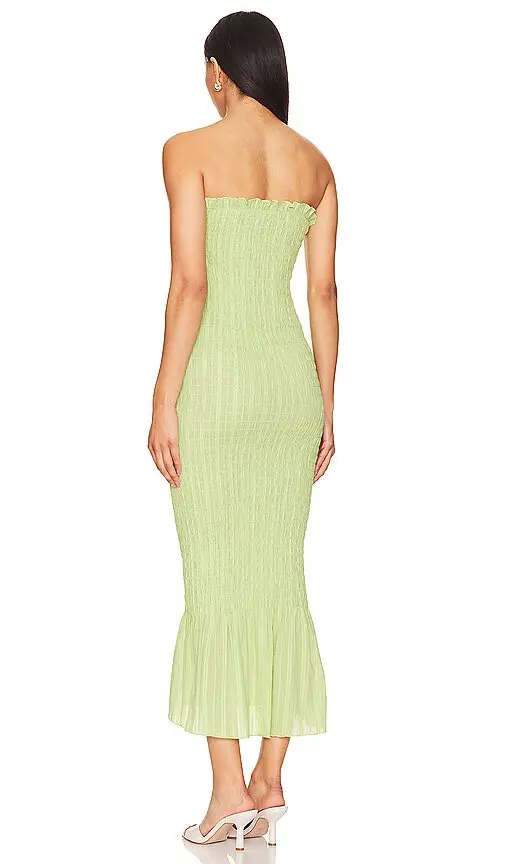 APRES STUDIO Ruched Strapless Dress