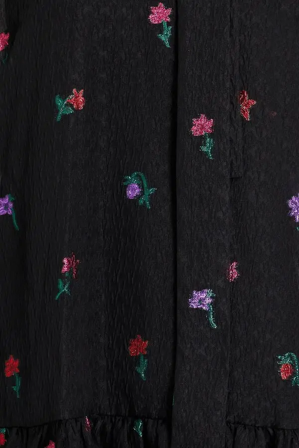 Red Valentino Metallic Fil Coupé Organza Mini Dress
