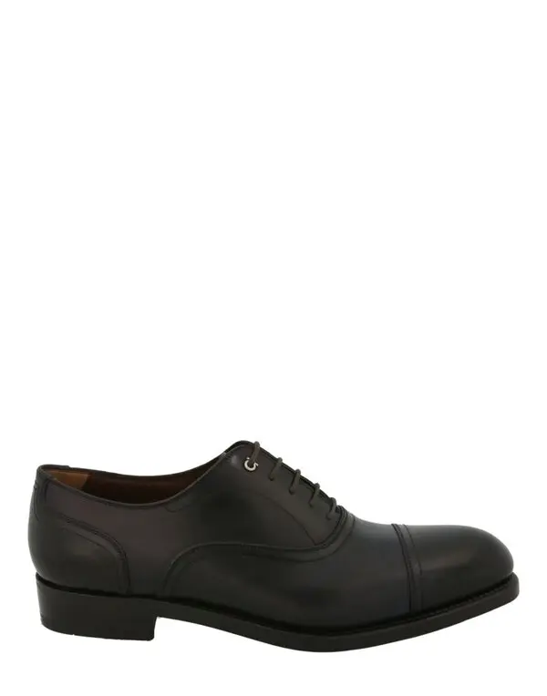 Ferragamo Baron Leather Oxfords Lace-Up Shoes Size Calfskin  display picture 1