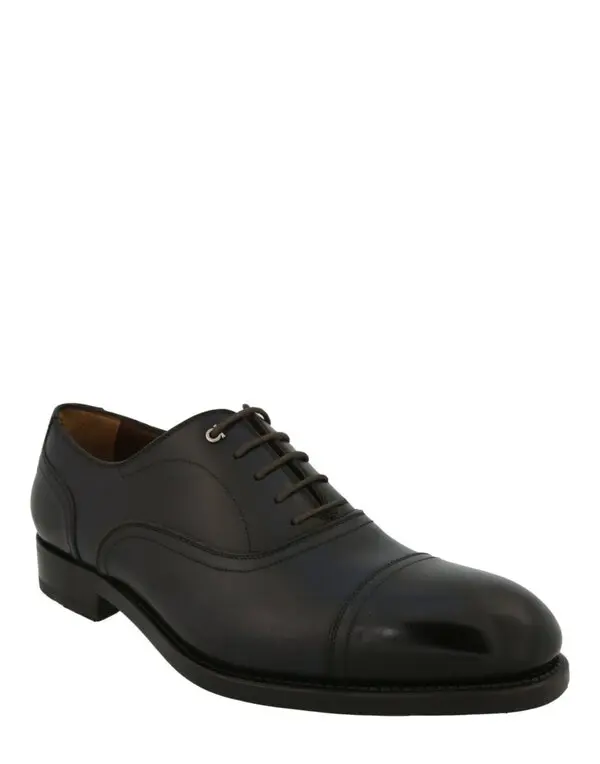 Ferragamo Baron Leather Oxfords Lace-Up Shoes Size Calfskin  display picture 2