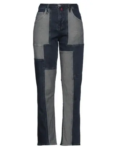 High Straight-leg Patchwork Jeans